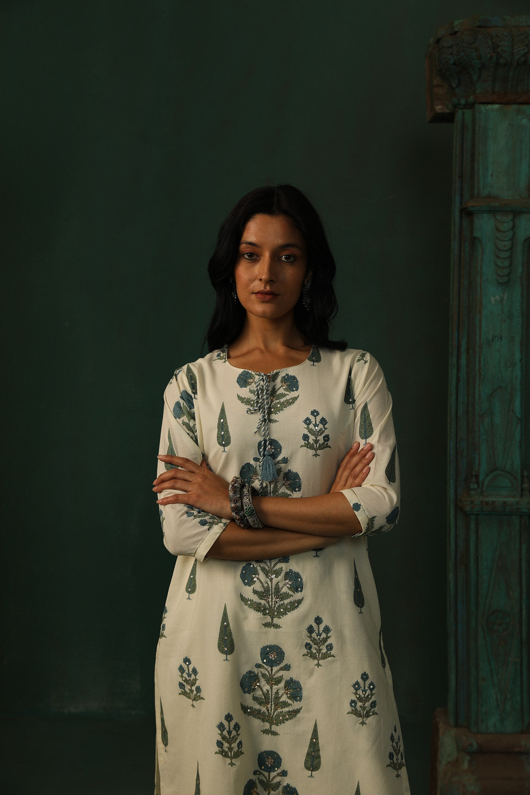 Off White Block Print Cotton Kurta Set – Heritage Official